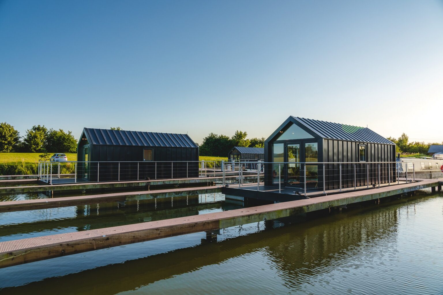 Tattenhall Marina Floating Pods glass-fronted pods Shropshire