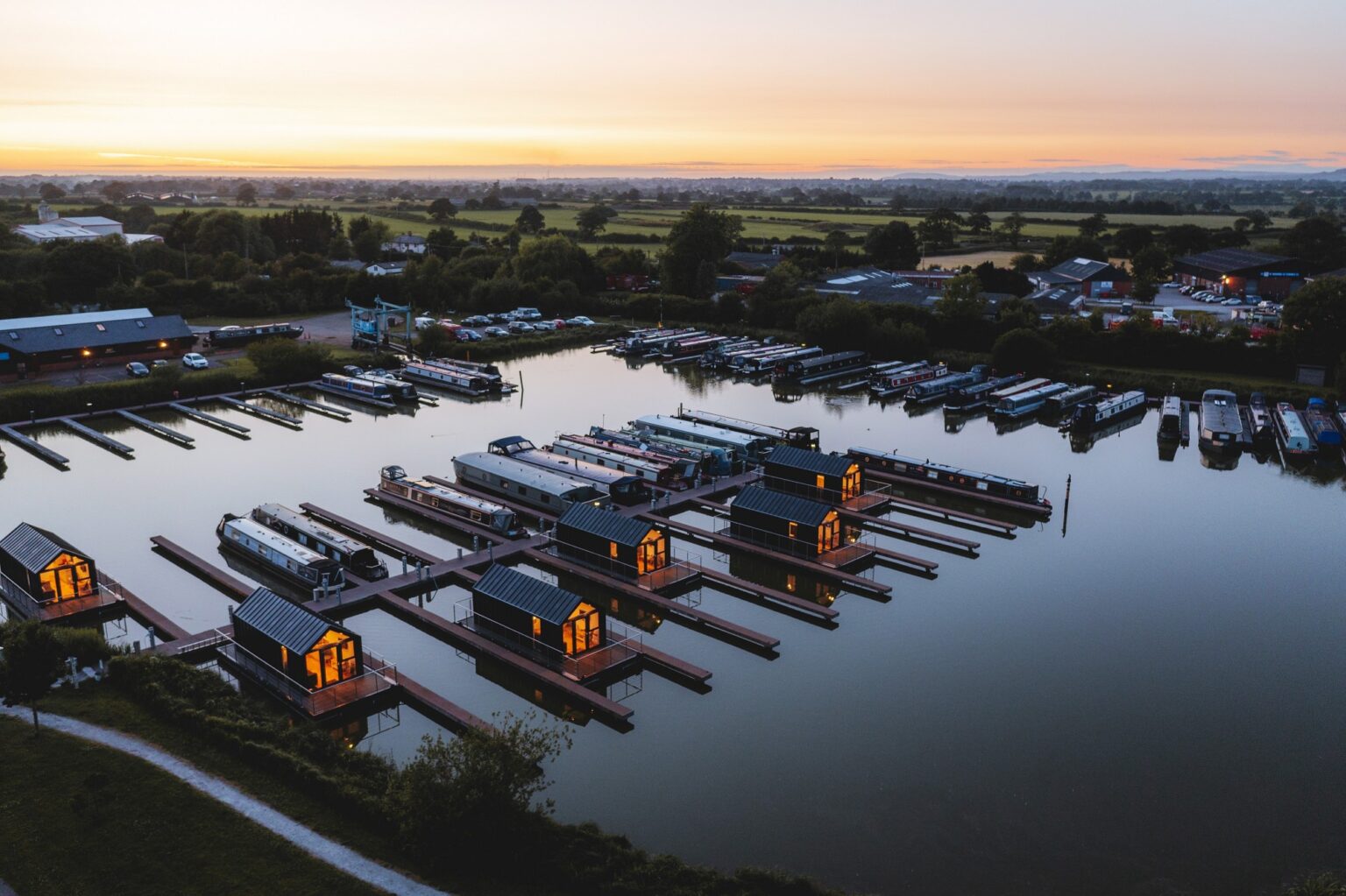 Tattenhall Marina Floating Pods glass-fronted pods Shropshire