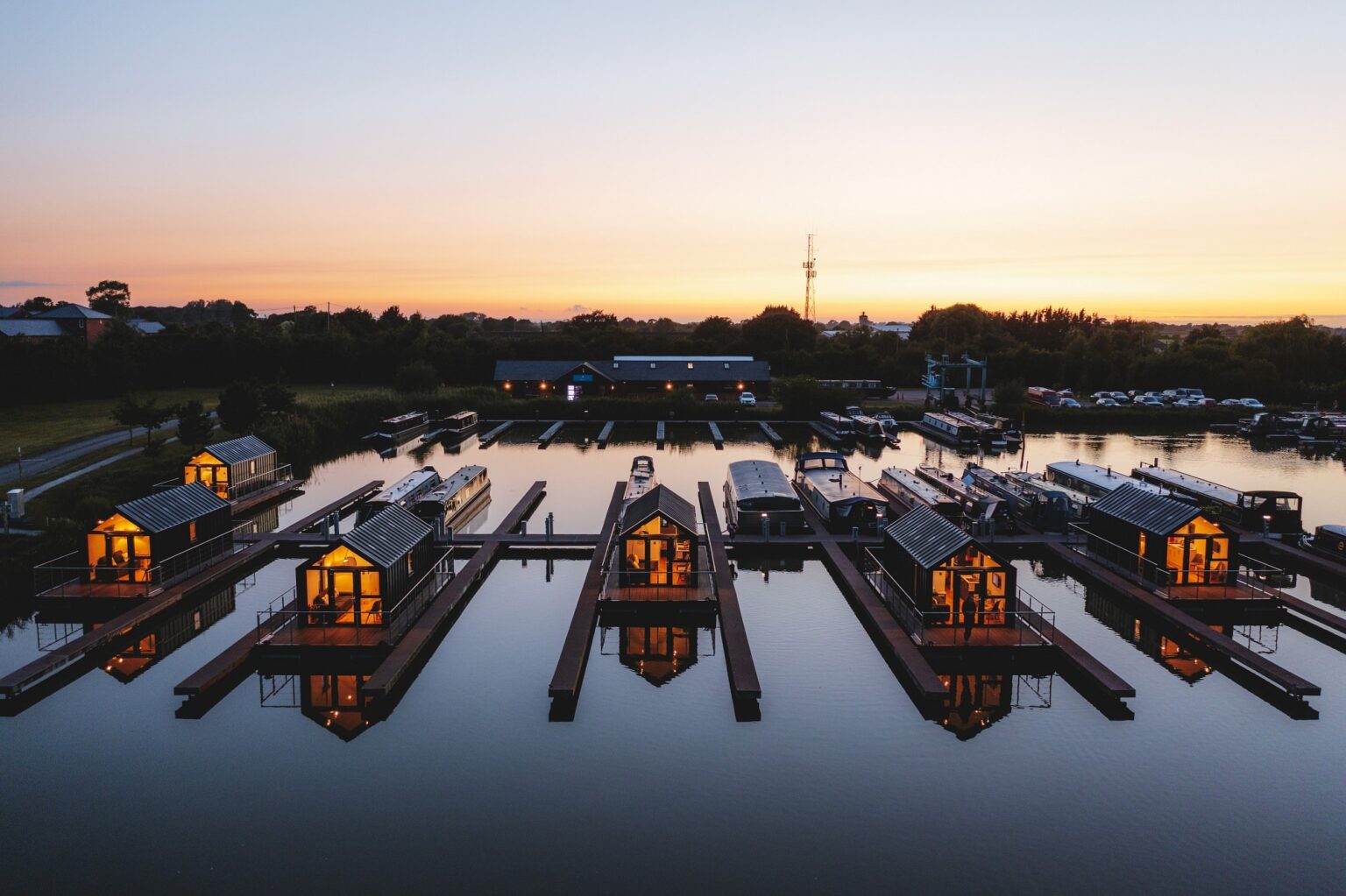 Tattenhall Marina Floating Pods glass-fronted pods Shropshire