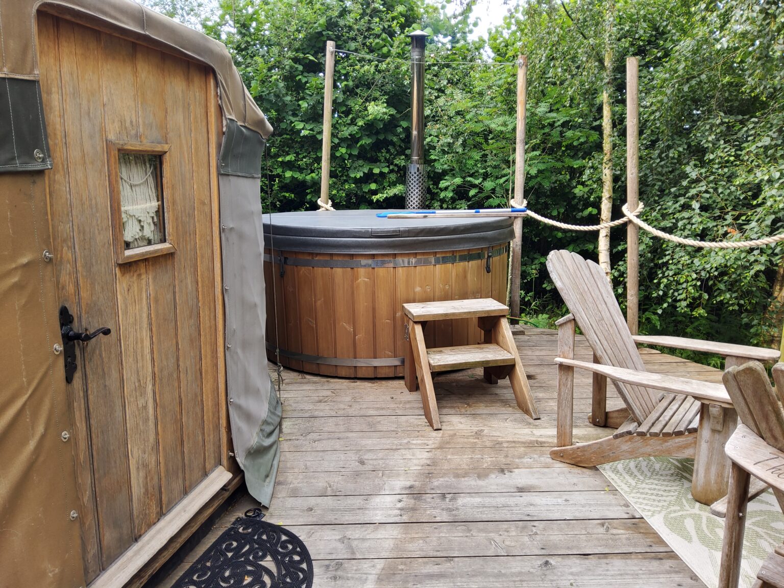 The Secret Yurts bespoke eco hot tub yurt glamping in Wales