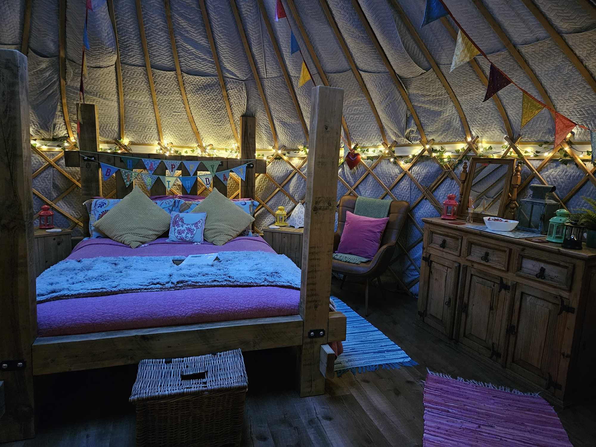 The Secret Yurts bespoke eco hot tub yurt glamping in Wales