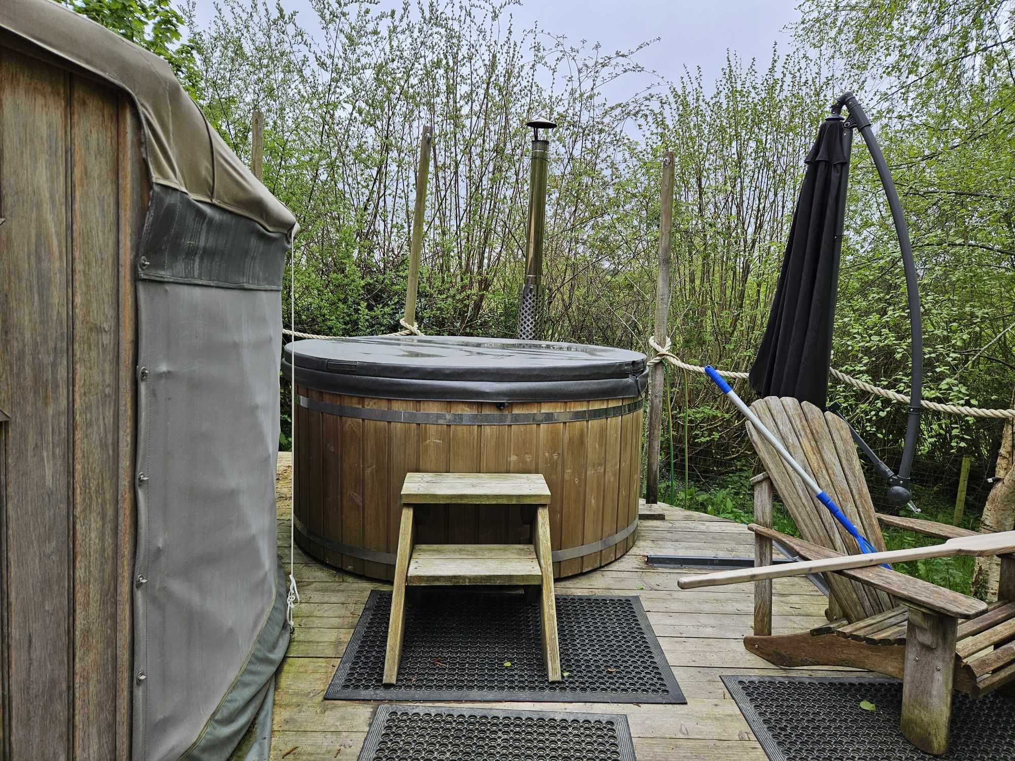 The Secret Yurts bespoke eco hot tub yurt glamping in Wales