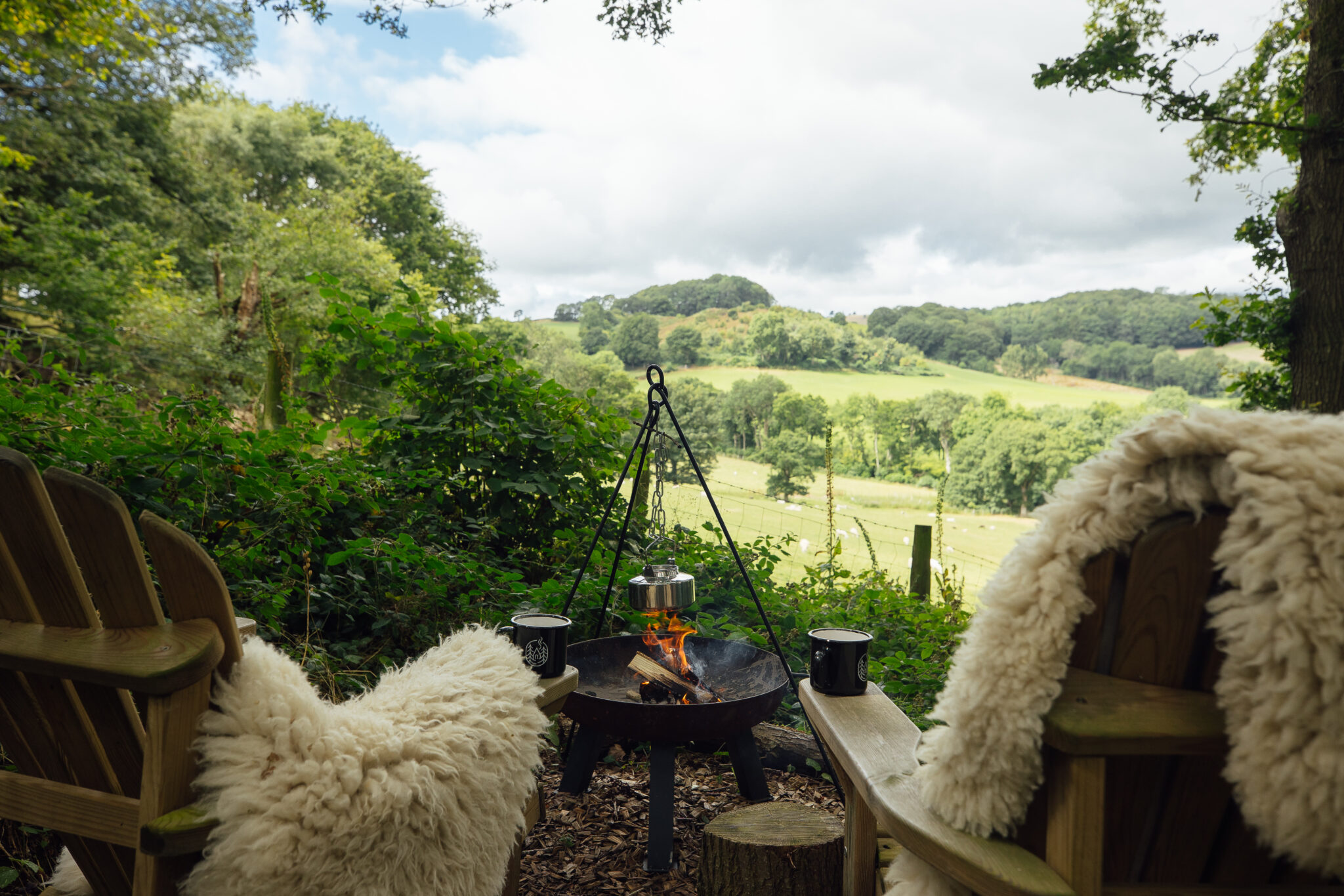 The Forager's Cabin | woodland retreat with hot tub Powys Wales