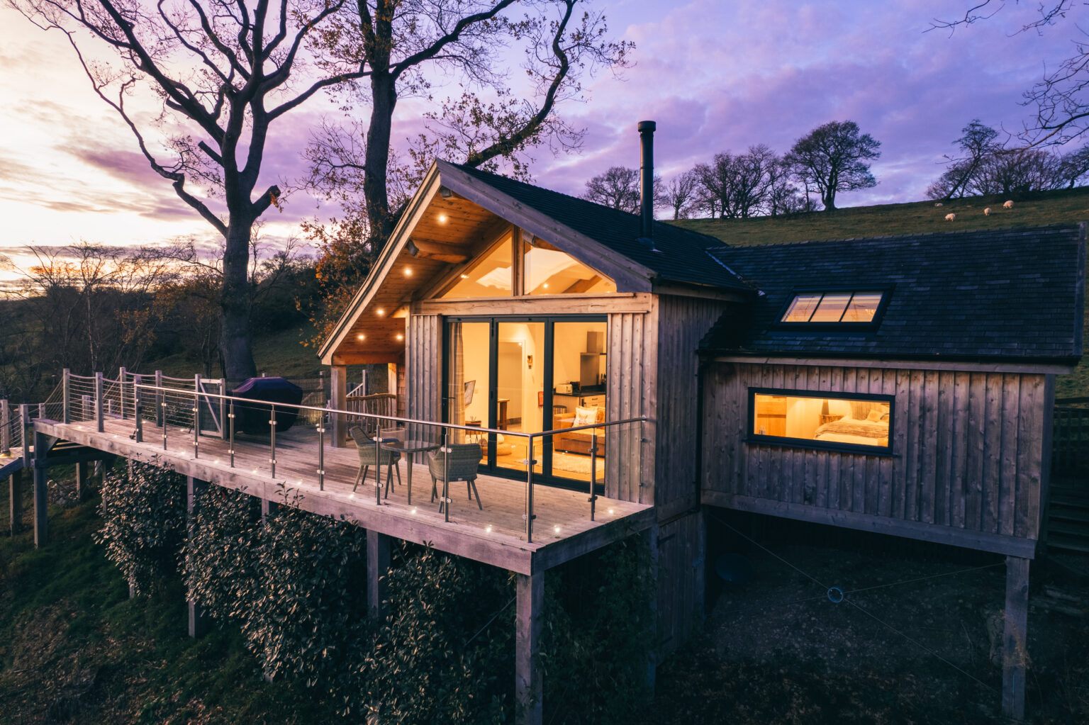 Heartwood Treehouse at Oaklands adults-only glamping mid-Wales