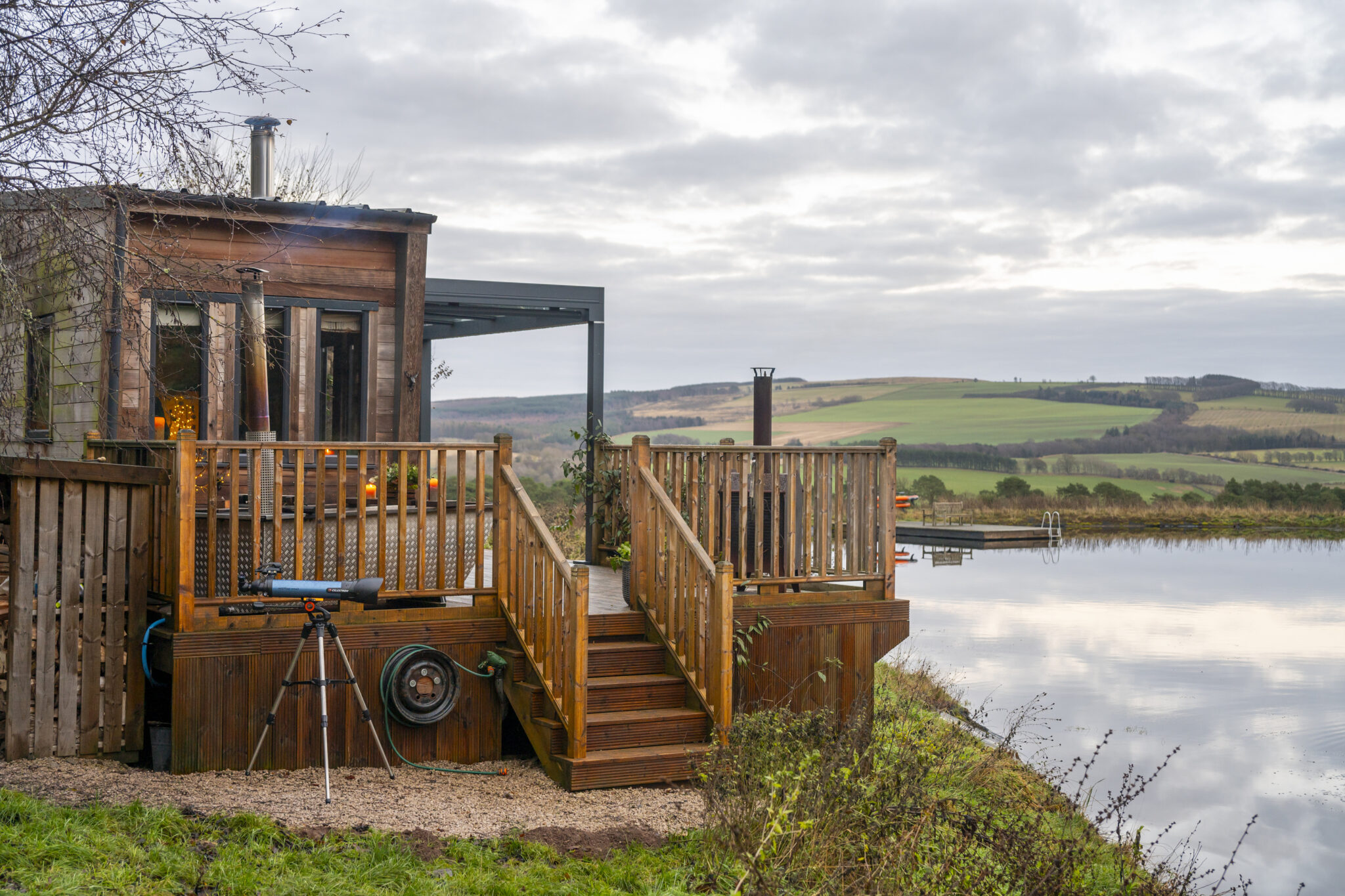 Tiny Home Borders | dog-friendly eco-cabin with hot tub Ruberslaw